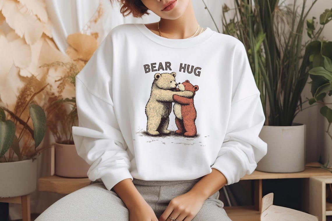 Bear Hug Hoodie, Bear Hugger Shirt, Cute Valentine's Day , Animal ...