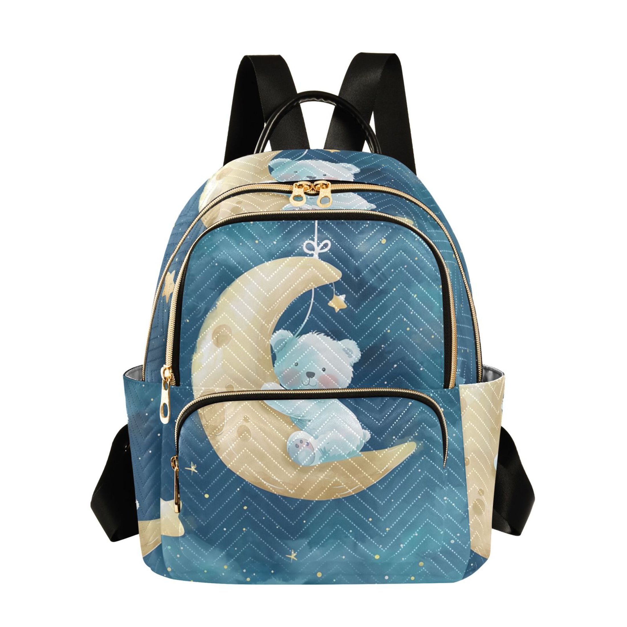 Bear Hug The Moon Stars Quilted Backpack Fashion Daypack Commuter Bag ...