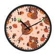 Bear Hugging Pumpkin Pattern Wall Clock 12 Inch Voice Activated Night ...