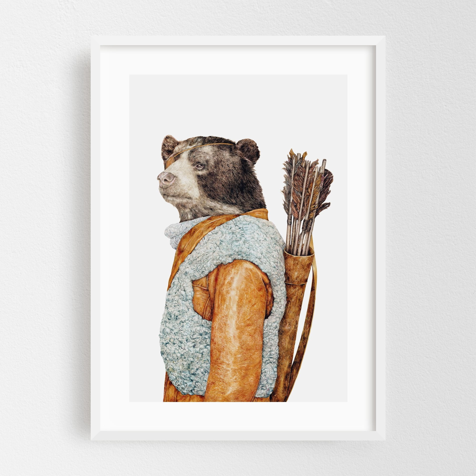 Bear Hunter - Painting Animal Surrealism Illustration Whimsical ...
