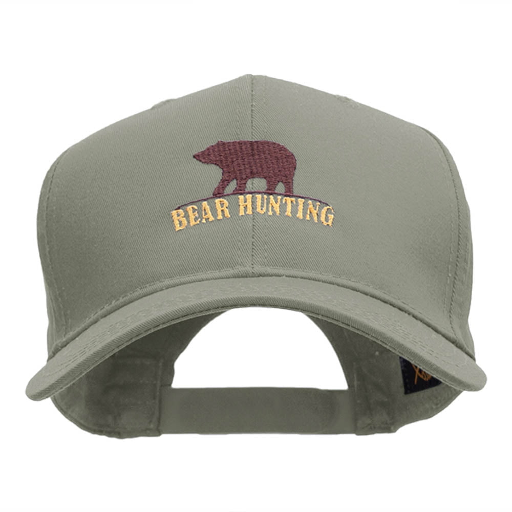 Bear Hunting Embroidered Cotton Twill Pro Style Cap - Grey OSFM ...