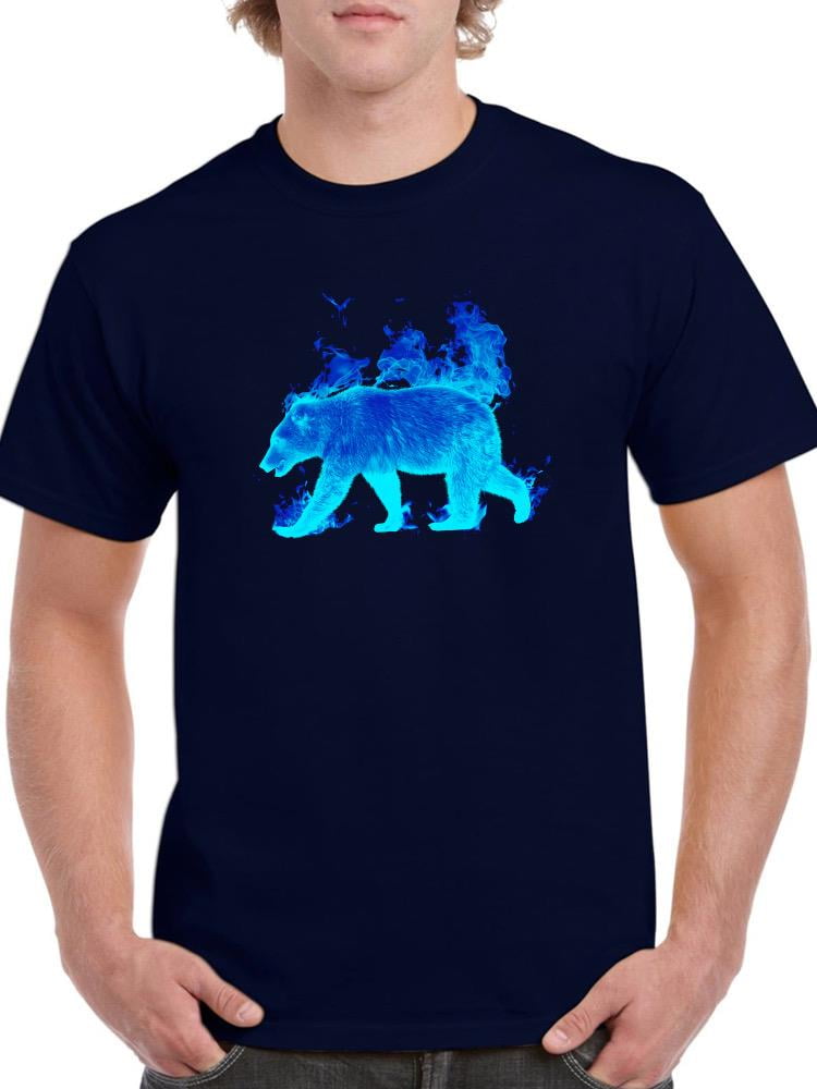 Bear In Blue Flames T-Shirt Men -Smartprints Designs, Male 5X-Large ...