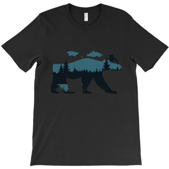 Bear In Mountain Forest Lake Funny Retro Vintage Outdoor Nature - Eco ...