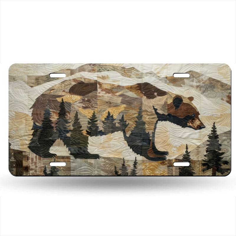 Bear In The Mountains Background Decorative Signboard, Decorative Metal ...