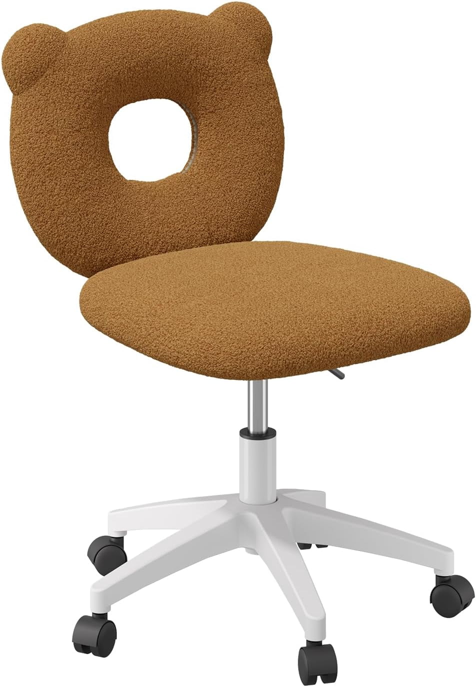 Bear Kids Desk Chair with Wheels& Back, Adjustable Armless Child Study ...