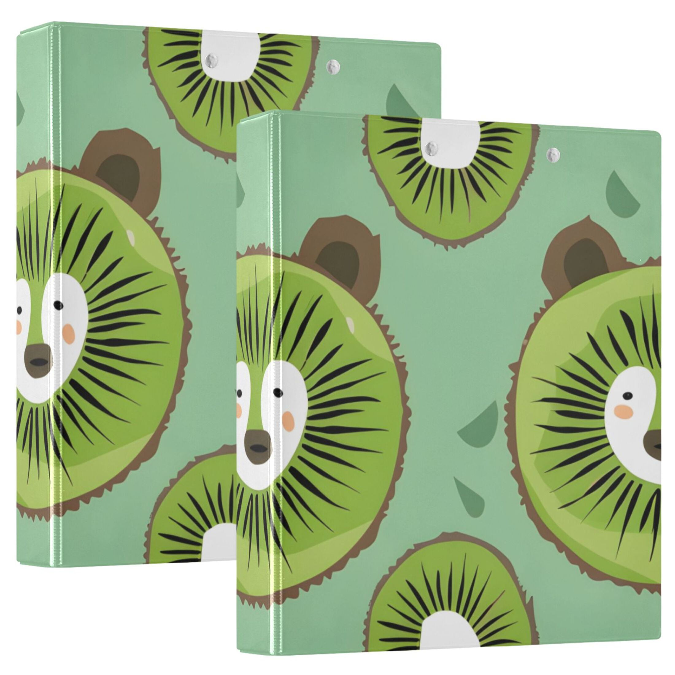 Bear Kiwi Slices 3 Ring Binders 1.5 inch Hardcover File Folders with ...