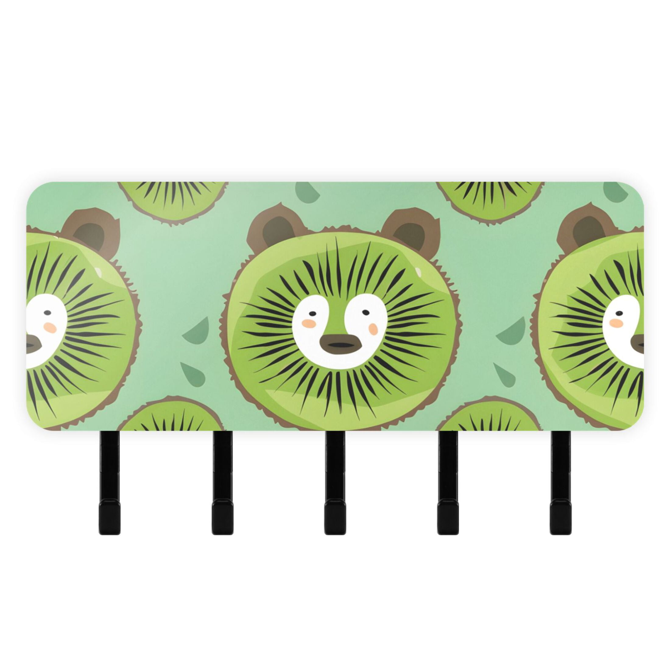 Bear Kiwi Slices Key Holder for Wall Mail Holder Organizer with 5 Key ...