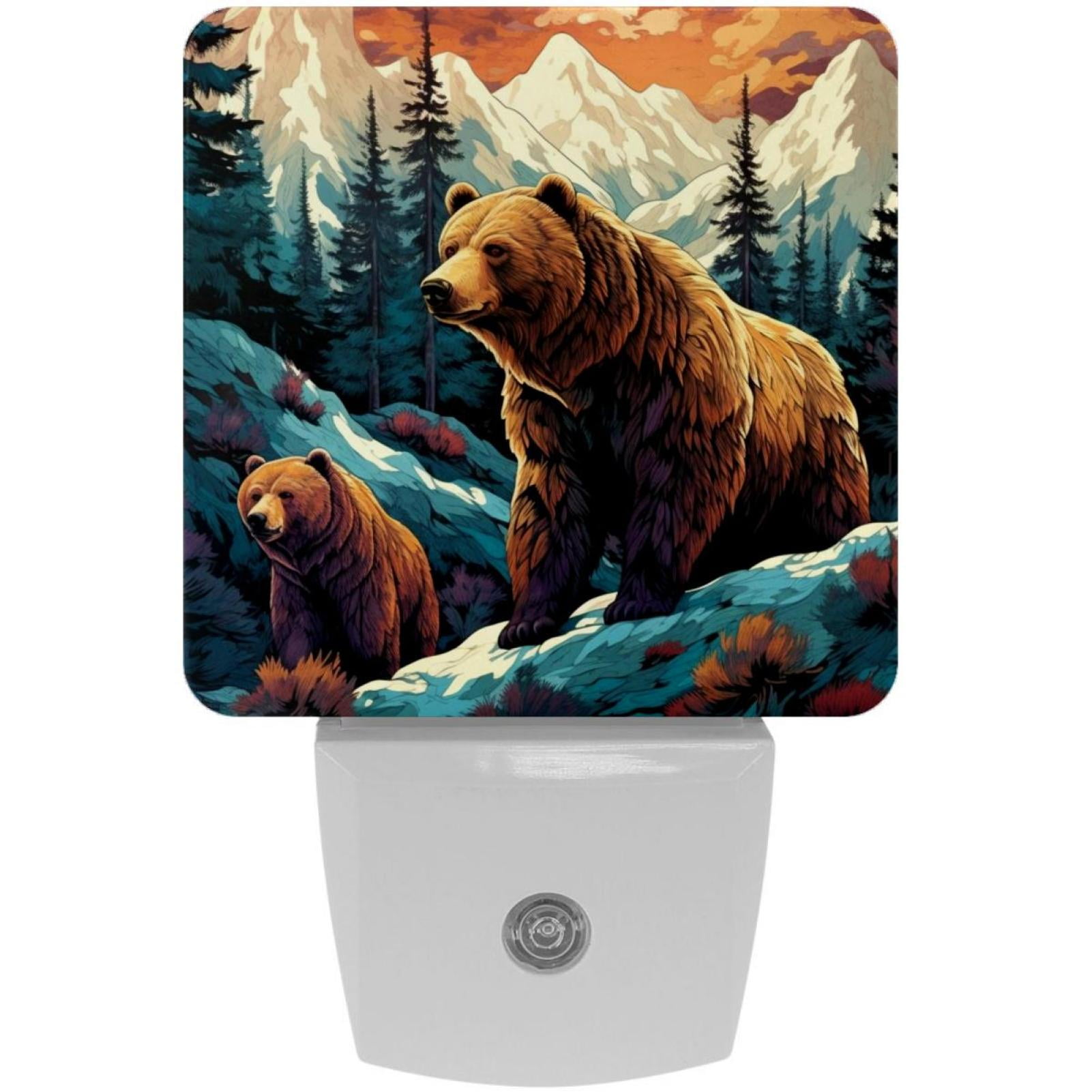 Bear LED Square Night Lights - Energy Efficient Plug-in Wall Lamp with ...