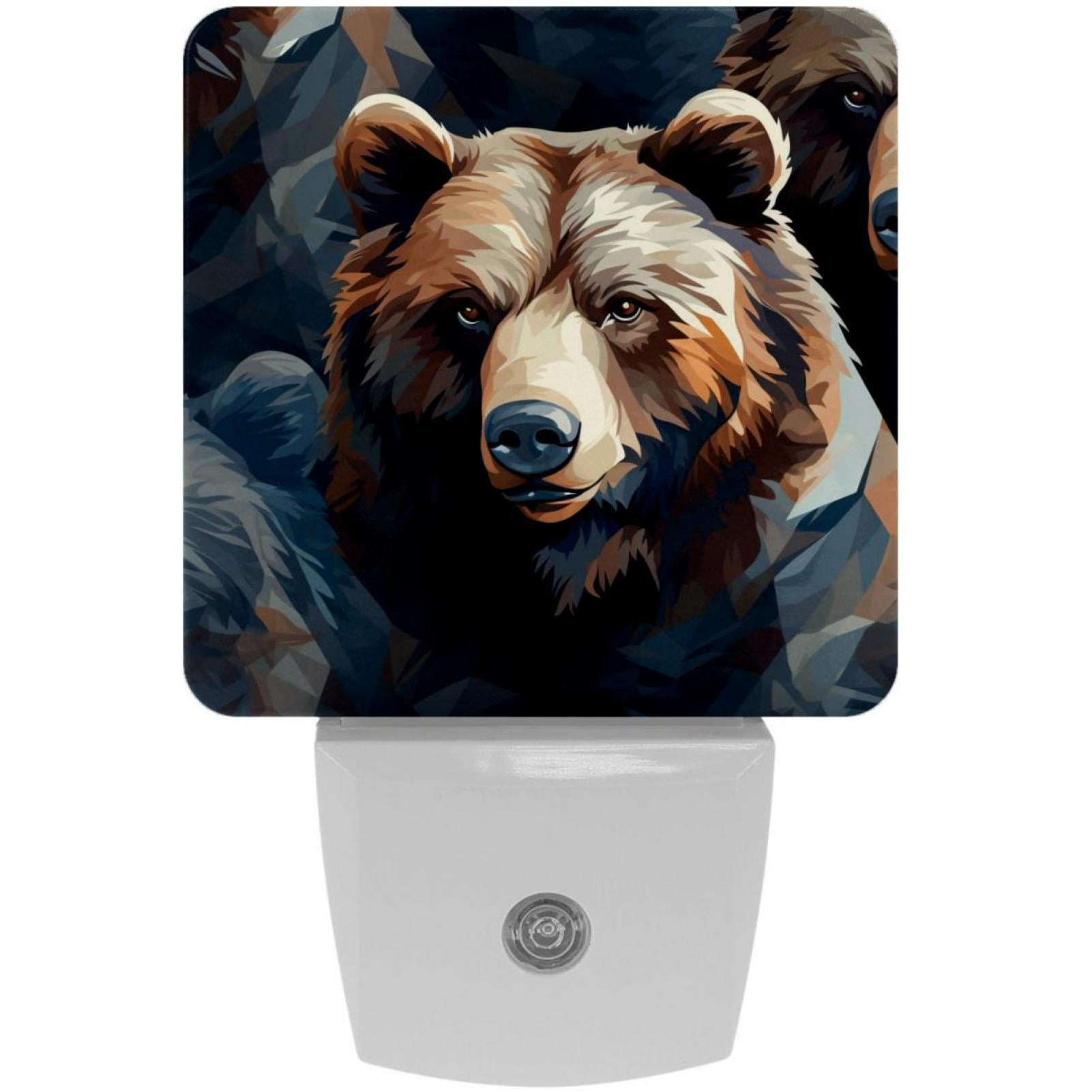 Bear LED Square Night Lights for Bedroom and Living Room, Decorative ...