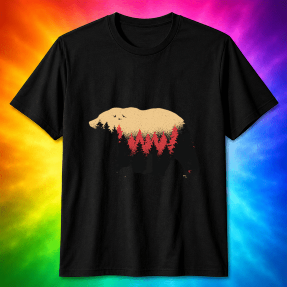 Bear Landscape T-Shirt - Nature Forest Wildlife Outdoor Adventure, for ...