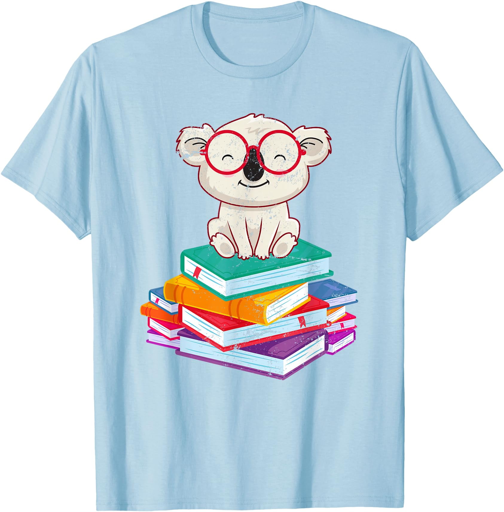 Bear Librarian Reading Books Koala Softstyle Unisex T-Shirt,Light Blue ...