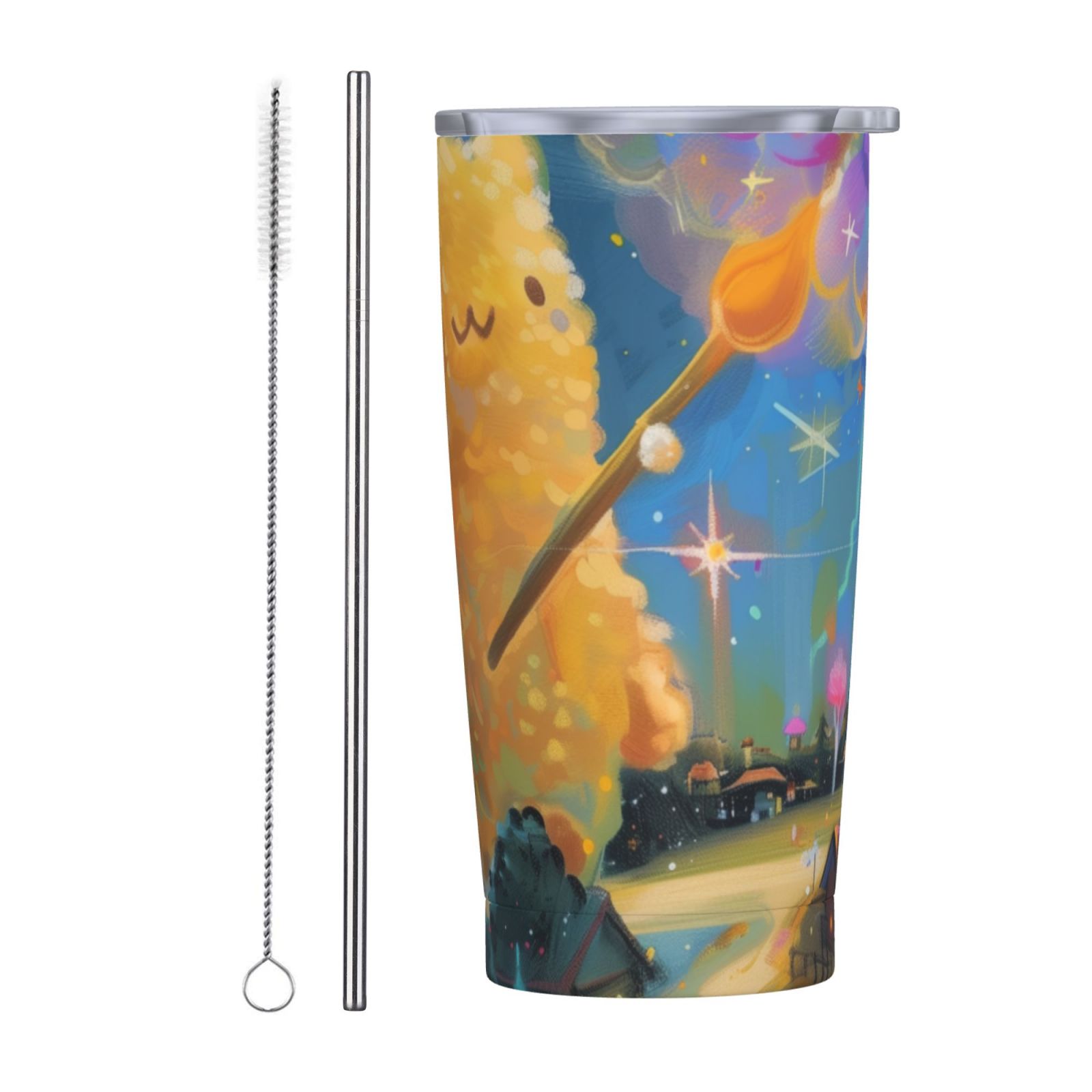 Bear-Like Creature Painting the Night 20 oz stainless steel car cup ...