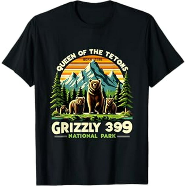 Bear Lovers Queen Of The Tetons Grizzly 399 National Park T-Shirt - Walmart.com