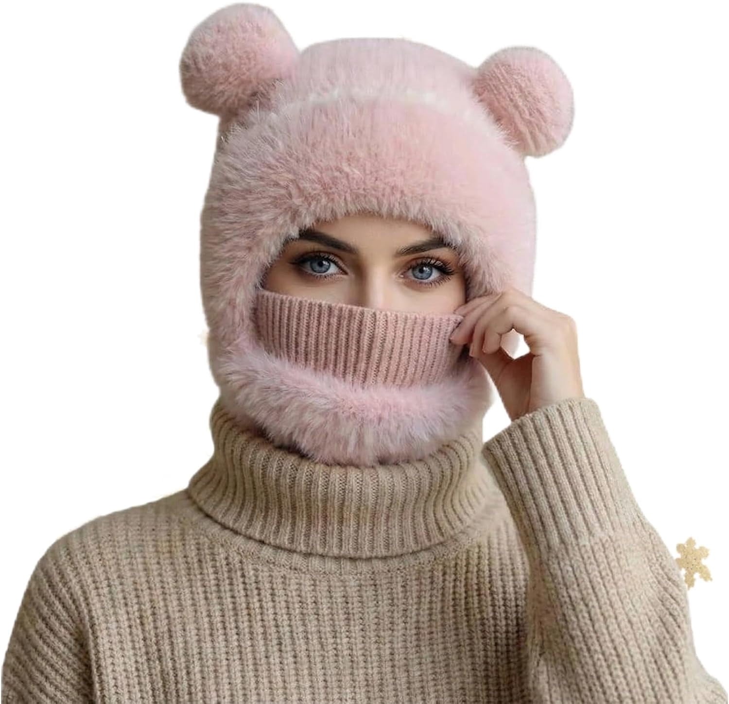 Bear Mask Cap, Bear Ski Mas, Winter 3 in 1 Fleece Beanie Hats, Cute ...
