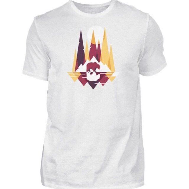 Bear Men's T-shirt Geometric Graphic Nature Shirt Wild Animal Motif Man ...