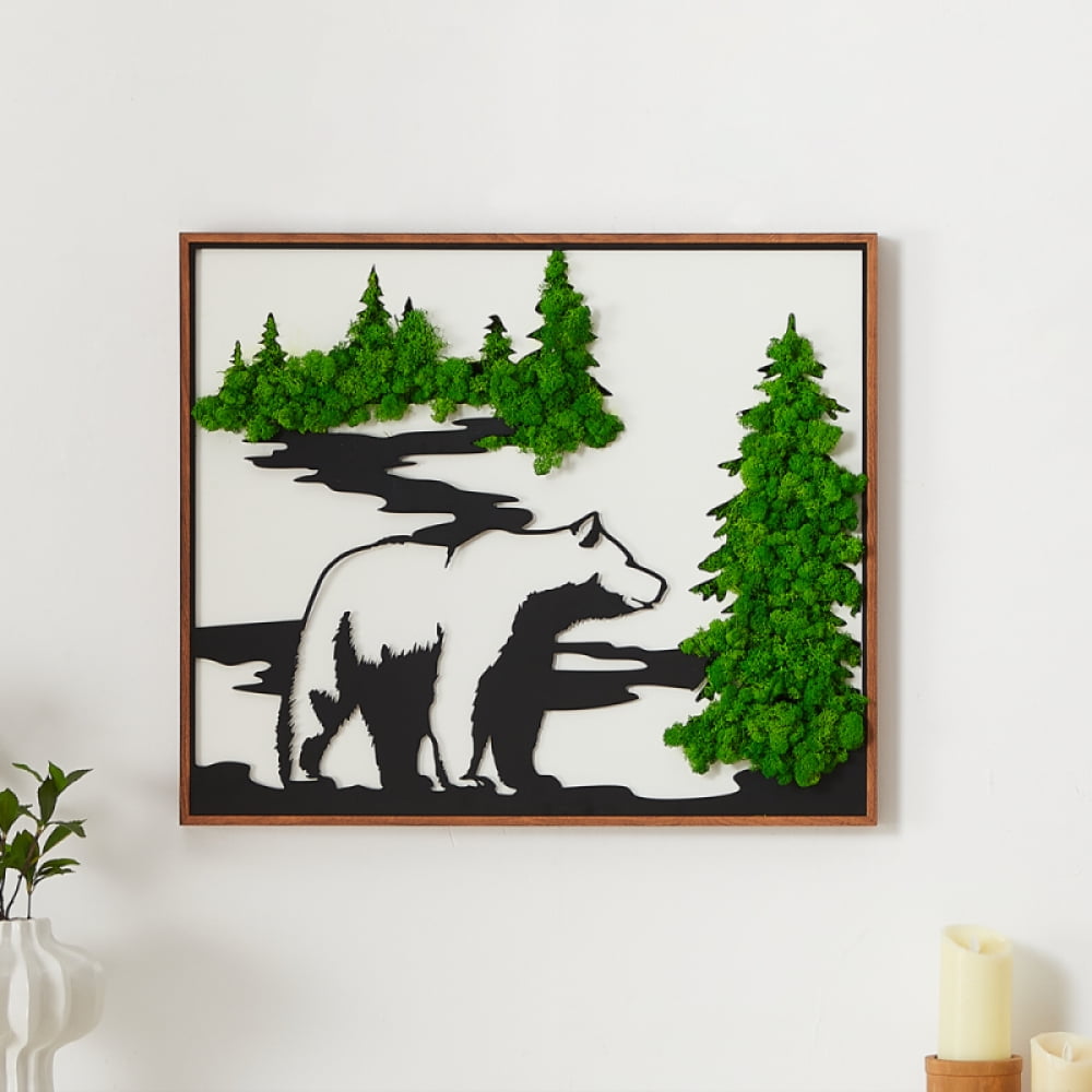 Bear Metal Art Moss Wall Decor - Walmart.com
