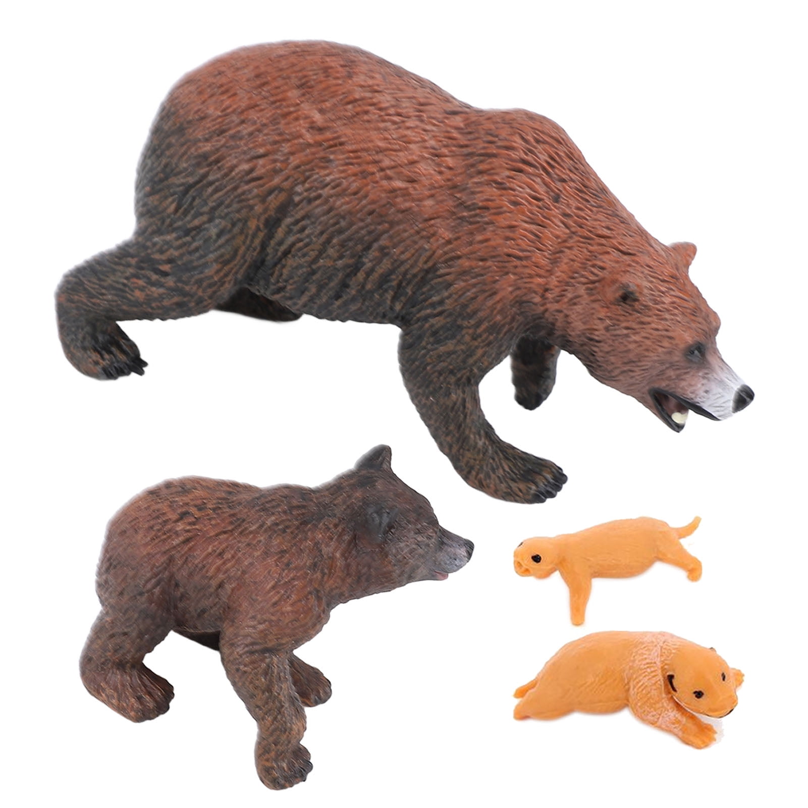 Bear Model Set, Brown Bear Figure 4Pcs Decorative Animal Growth Model ...