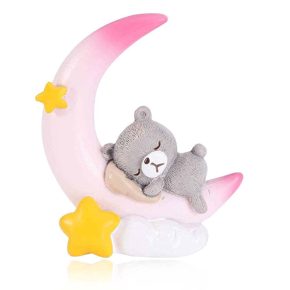 Bear Moon Cake Topper, Bear and BSL1 Moon Figurine Toy, Bear Moon ...