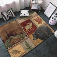 Tayse Nature Area Rug 6548 Novelty Multi-Color Bears Moose 2' 7" x 9 ...