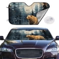 Bear Moose Rustic Wood Windshield Sunshade Sun Shade Front Window Car ...