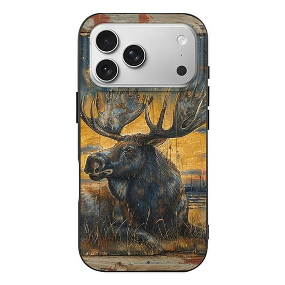 Bear Moose Vintage Rustic Stars Art Black TPU Case for iPhone 17 Pro ...