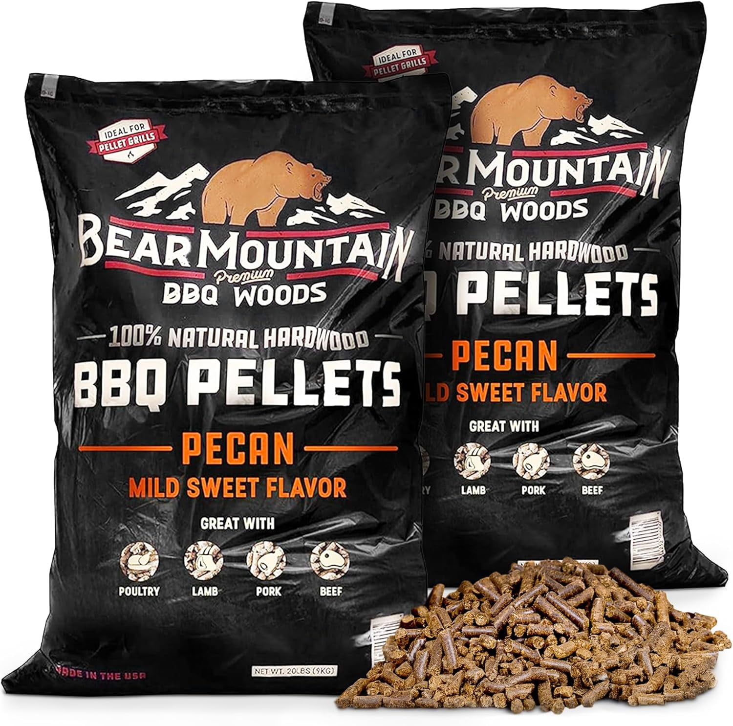 Bear Mountain BBQ 100 Percent All Natural Hardwood Pecan Mild Sweet ...