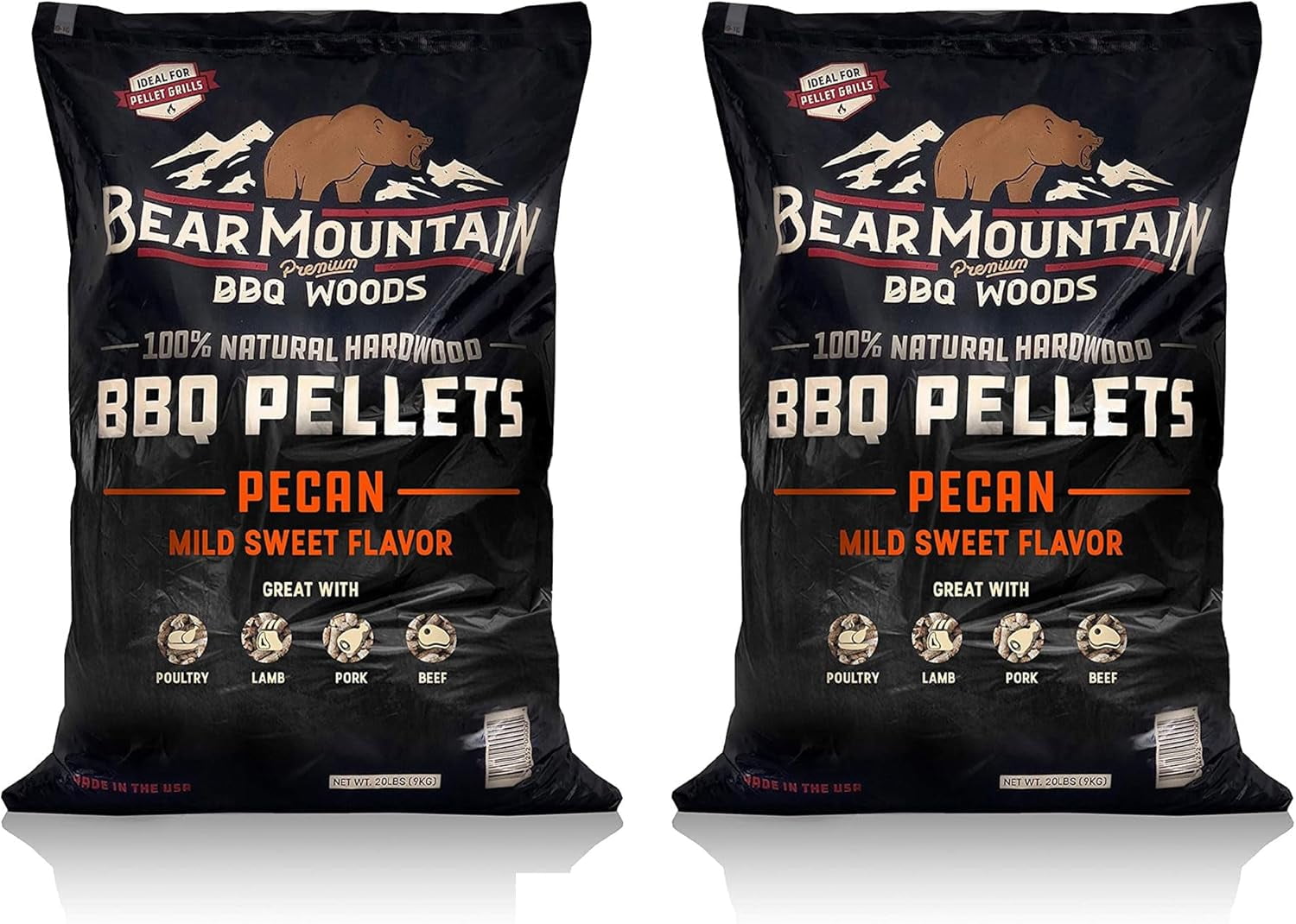 Bear Mountain BBQ 100 Percent All Natural Hardwood Pecan Mild Sweet Flavor Smoker Pellets for ...