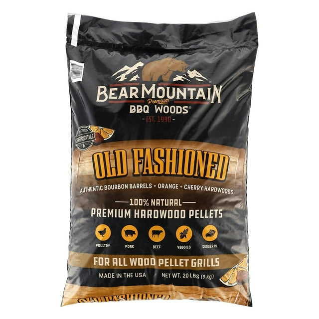 Bear Mountain BBQ All-Natural Old Fashioned Hardwood Smoker Pellets, 20 ...