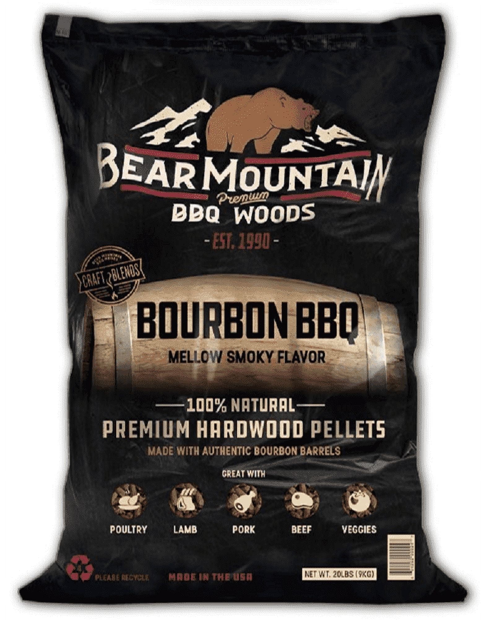 Bear Mountain FK88 BBQ Bourbon Craft Blend Cooking Pellets, 20 lb ...