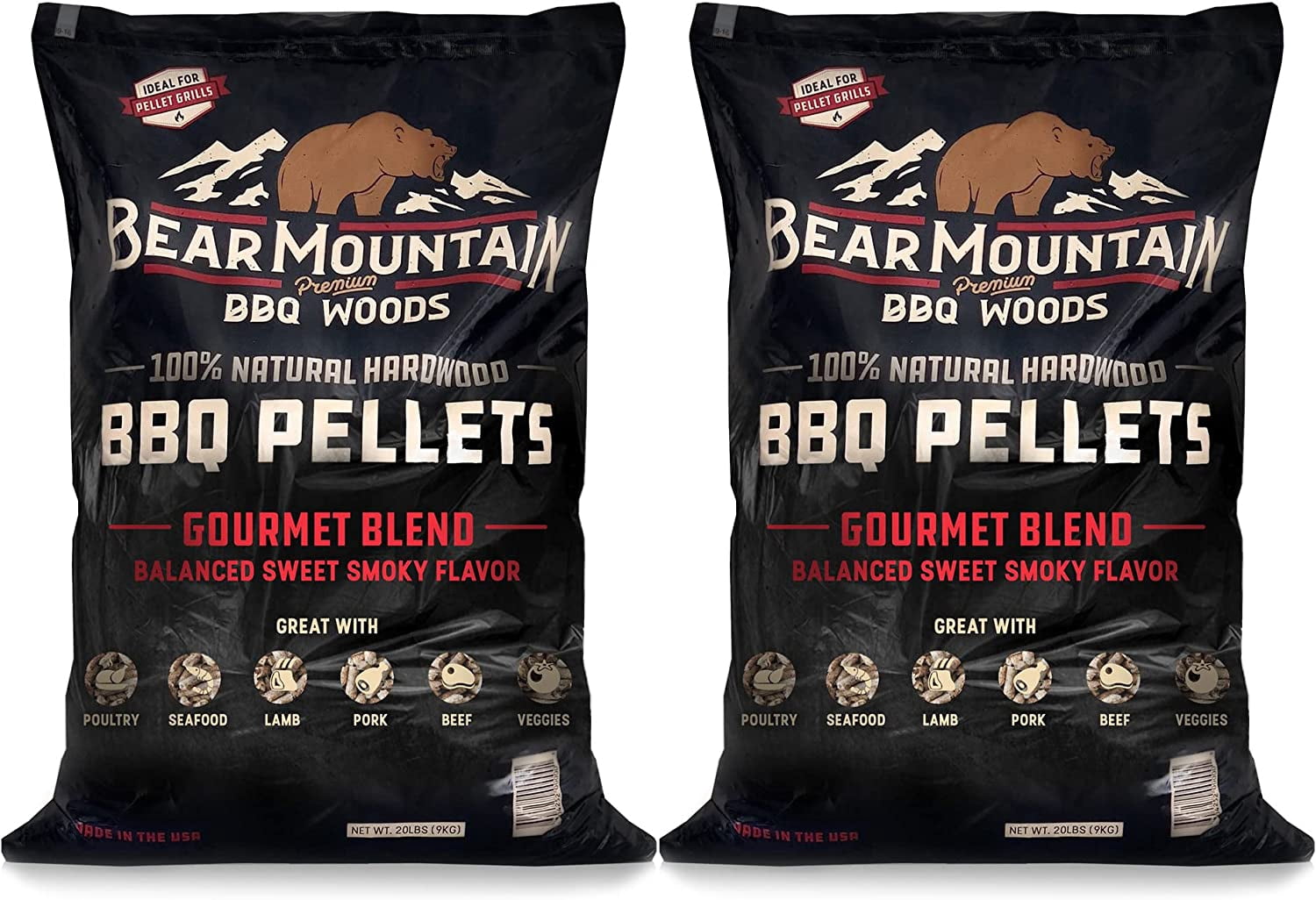 Bear Mountain Hickory BBQ Smoker Grilling Pellets - Walmart.com