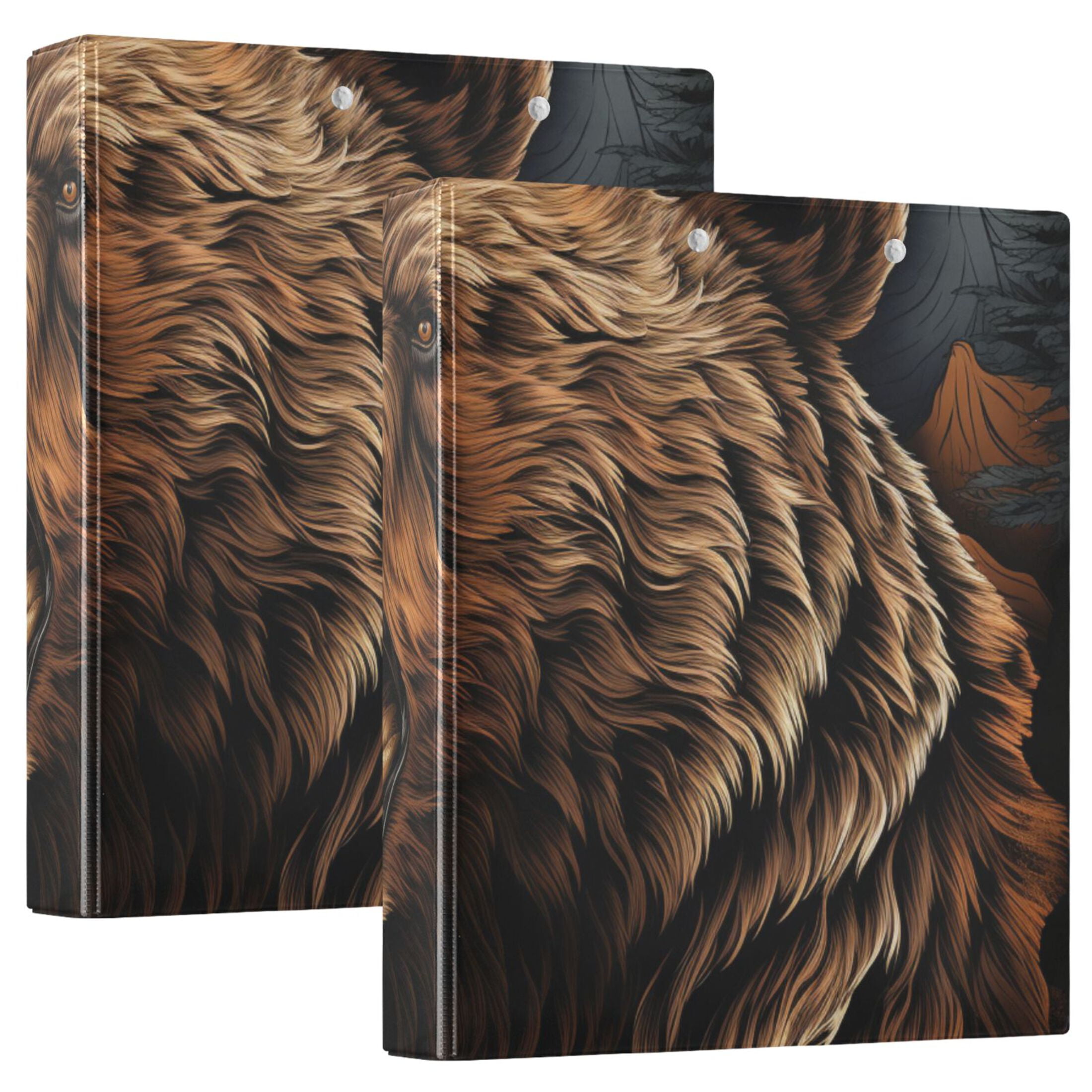 Bear Mountains Trees 3 Ring Binders 1.5 inch Hardcover File Folders ...