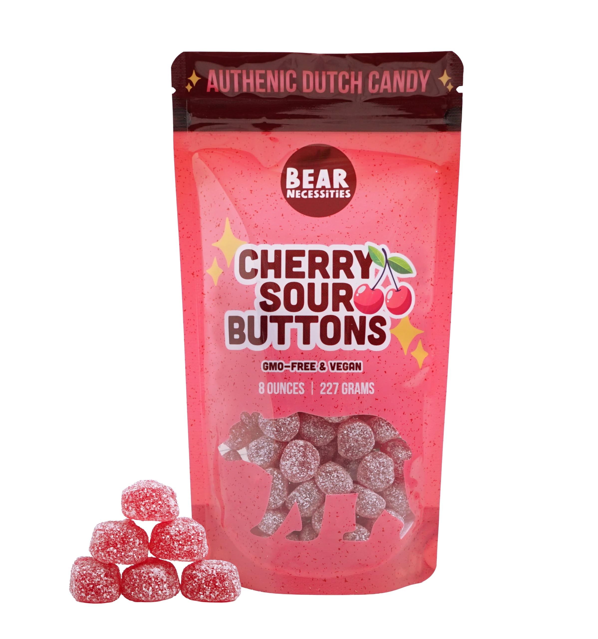 Bear Necessities Sour Buttons AIF9 - Cherry Flavor Dutch Tart & Sweet ...