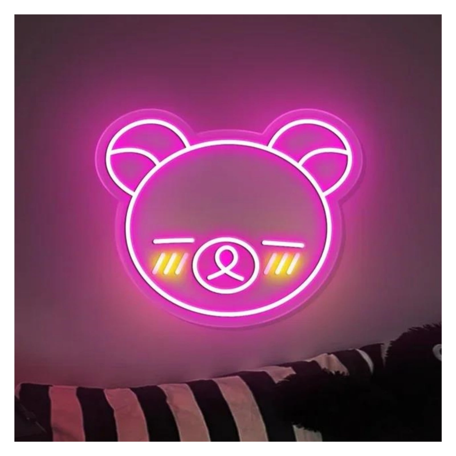 Bear Neon Sign USB Powered Adjustable Brightness Bear Head Neon Lights ...