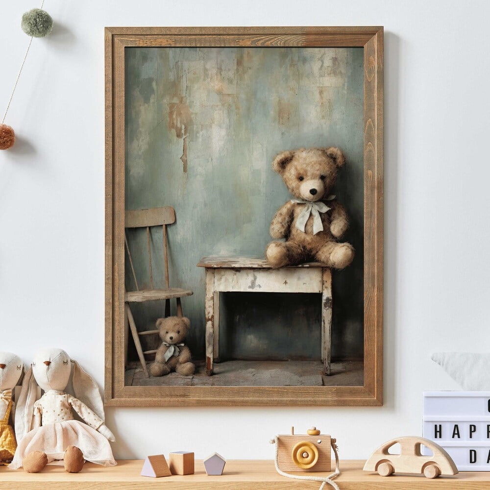Bear Nursery Decor Cute Vintage Baby Room Decor Neutral Rustic Nursery ...