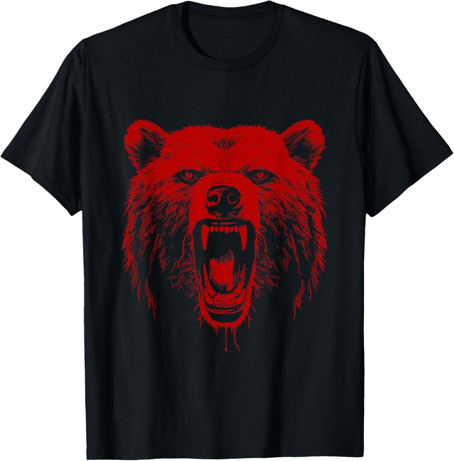 Bear Orange Angry Grizzly Bear Hiking Camping Camper T-Shirt - Walmart.com