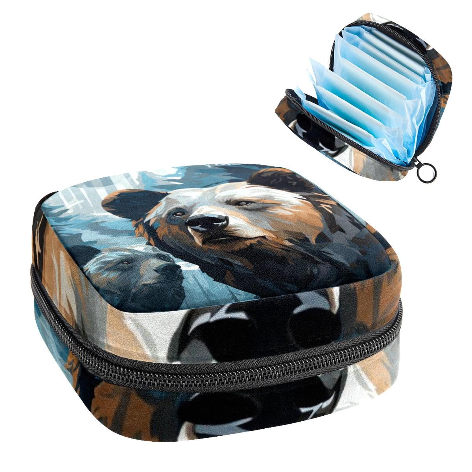 Bear Pad Bag Period Bag Small Travel Pouch - Ideal Sanitary Napkin Storage Solution for School ...