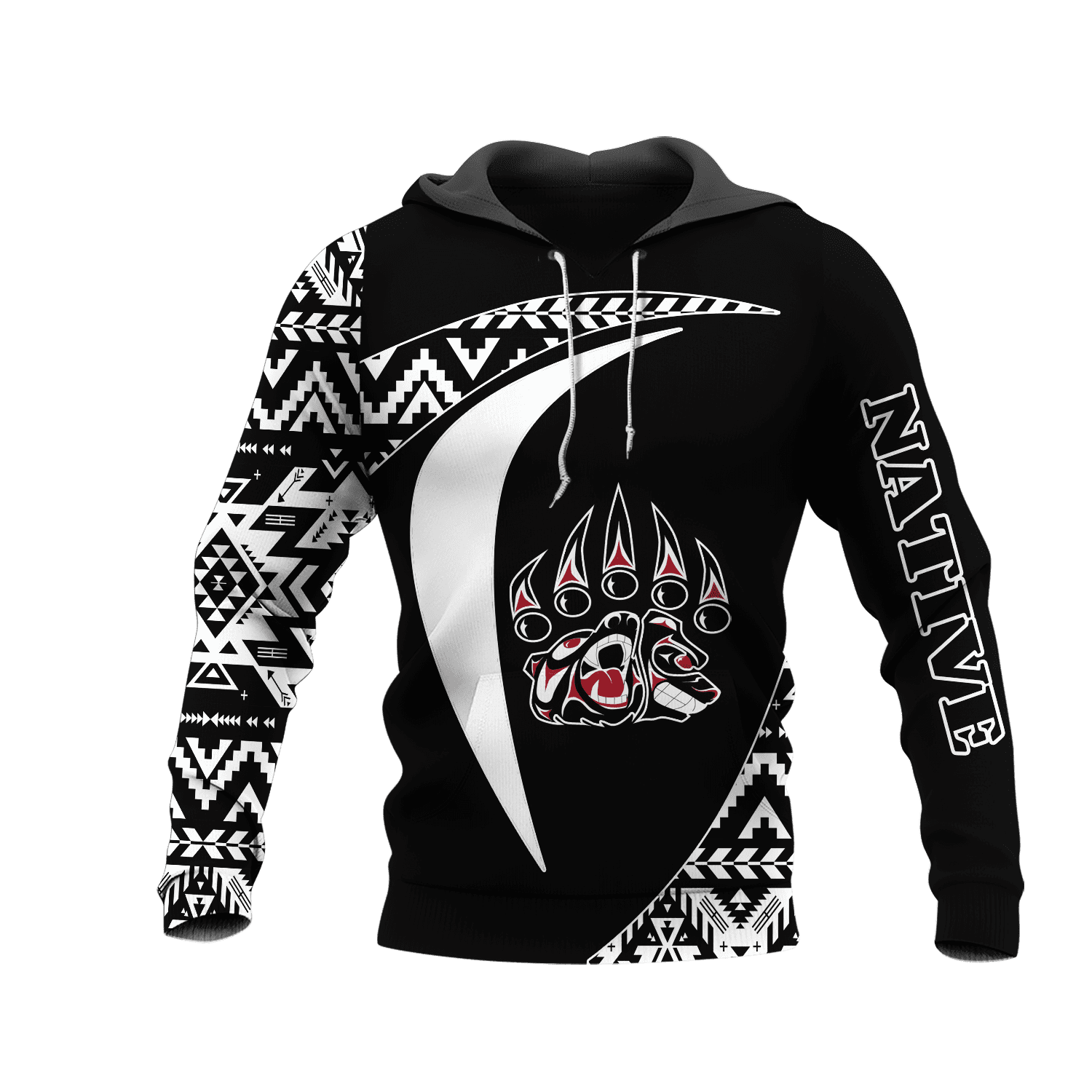 Bear Pattern Native American Pride 3D Hoodie 4 - Walmart.com