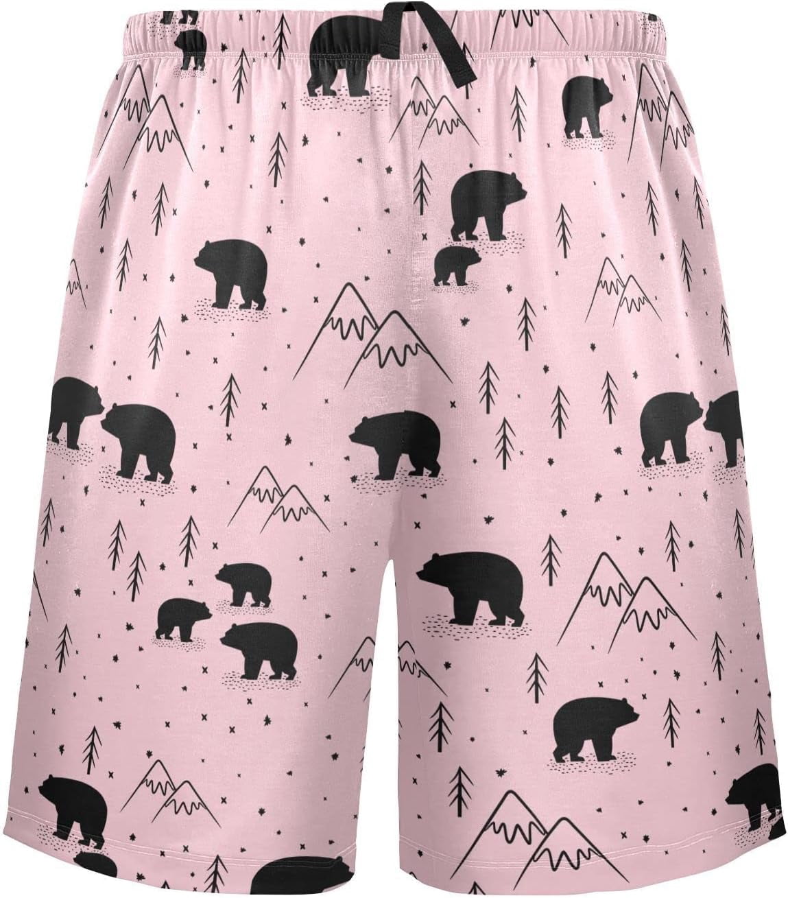 Bear Pattern Winter Snow Forest Mens Pajama Pants Shorts Sleepwear ...