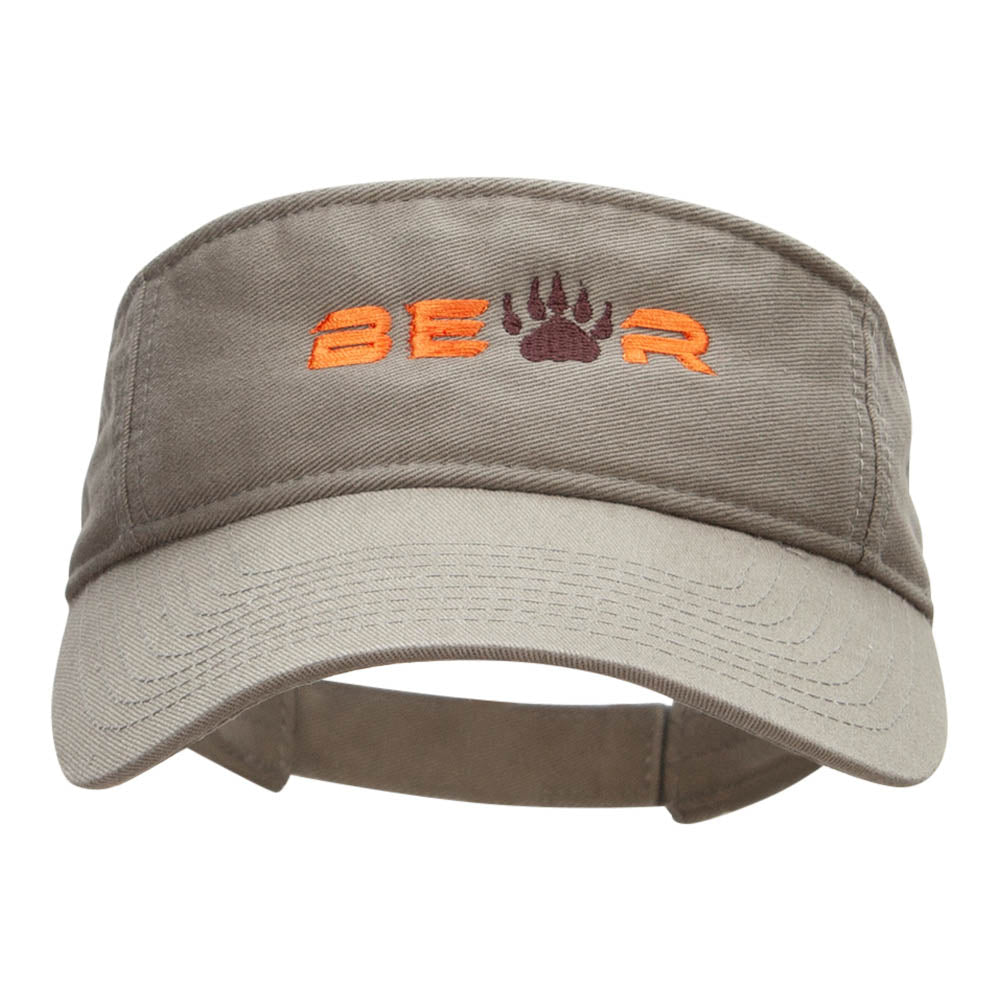 Bear Paw Embroidered Cotton Twill Visor - Khaki OSFM - Walmart.com
