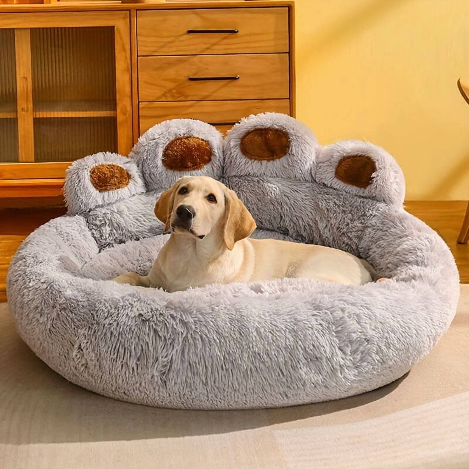 A Bear Paw Pet Bed Suitable for Dogs and Cats, Plush, Cute, Warm ...