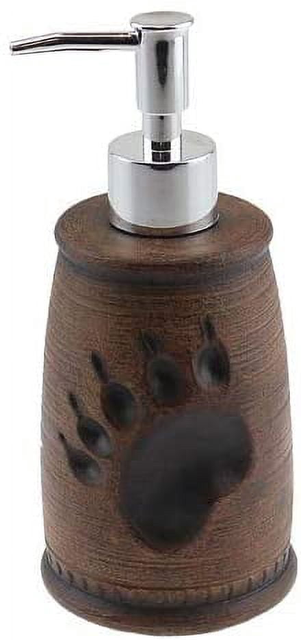 Bear Paw Print Liquid Soap Lotion Pump Dispenser, 7.5", Brown Tan ...