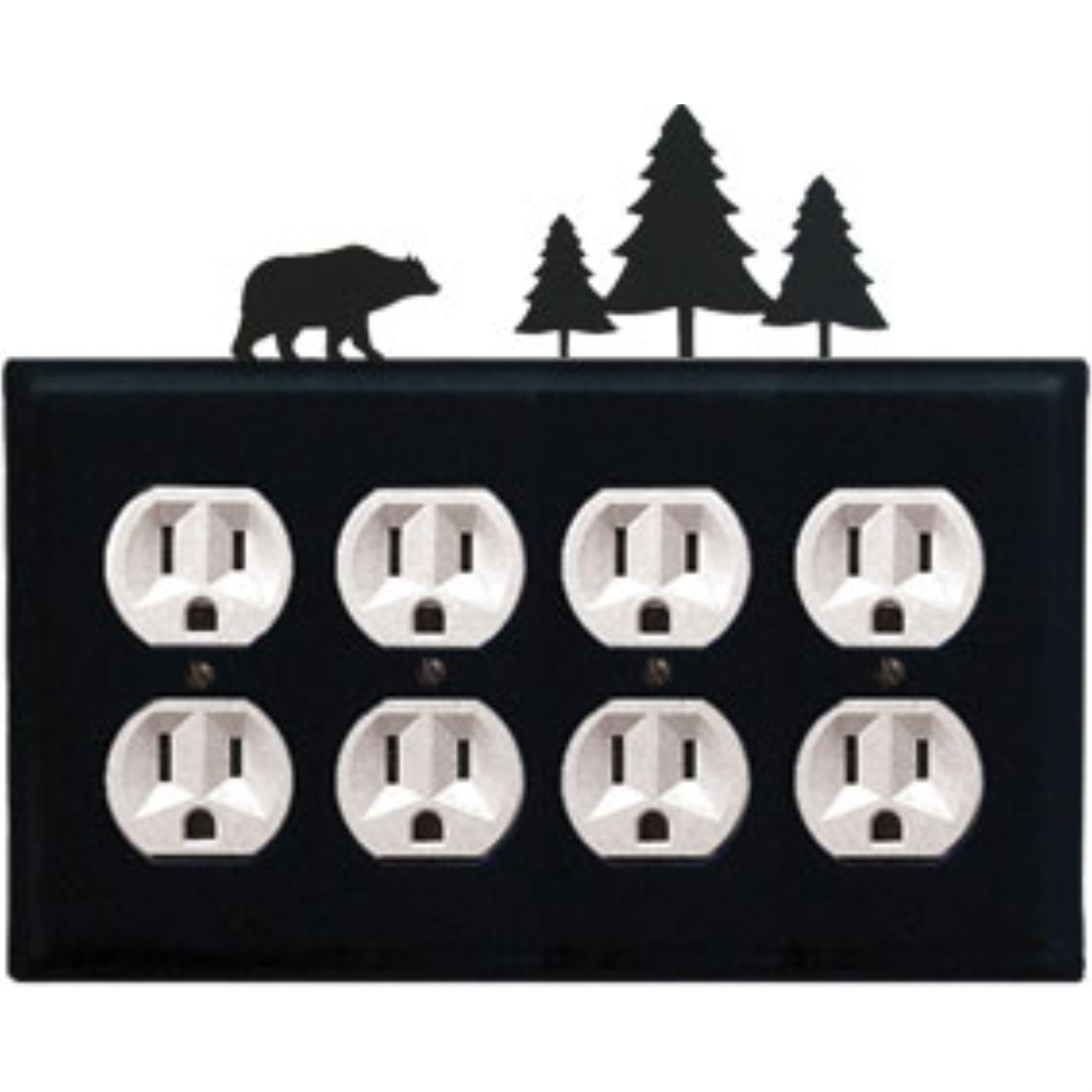 Bear & Pine Trees - Quad. Outlet Cover - Walmart.com