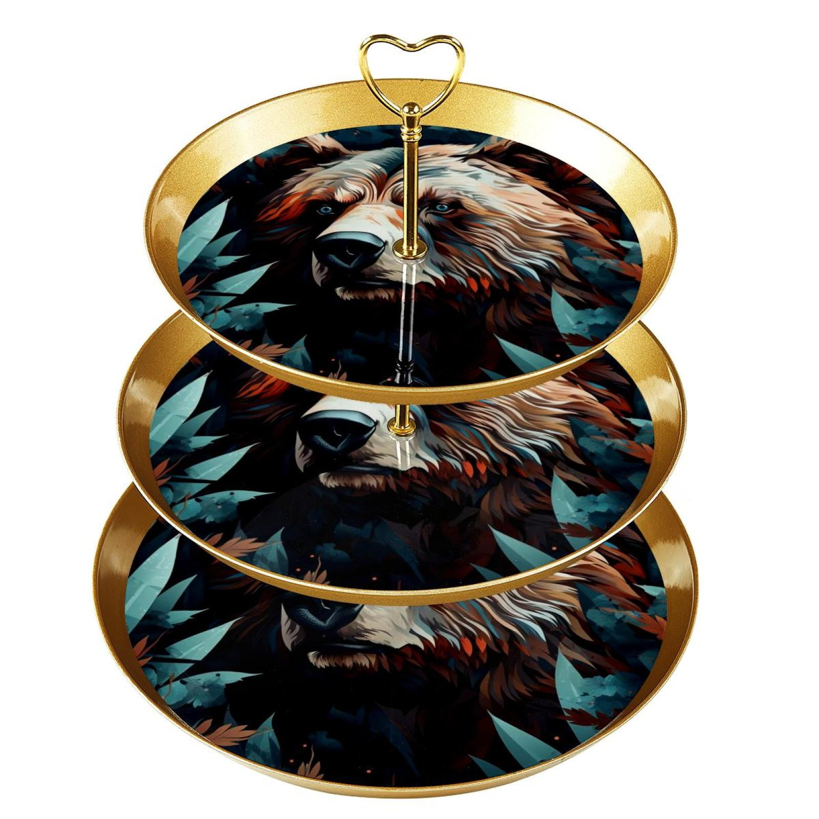 Bear Plastic Discs and Iron Pillar Desk Organizer with 3 Tier Plates ...