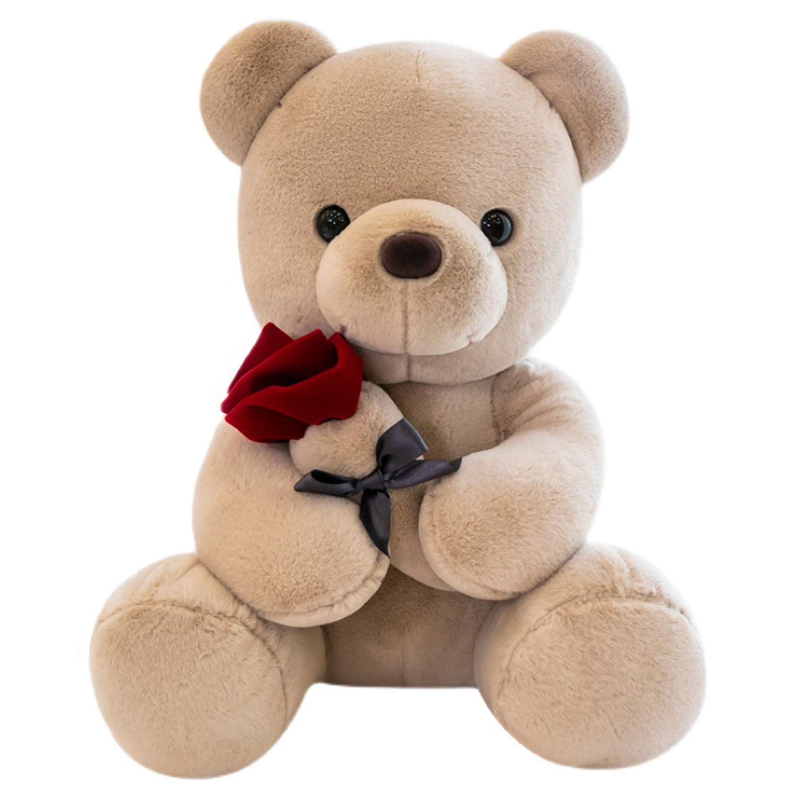 Bear Plush Toy Holding a Rose - Lovely Doll Plushies, Fully Filled Soft ...