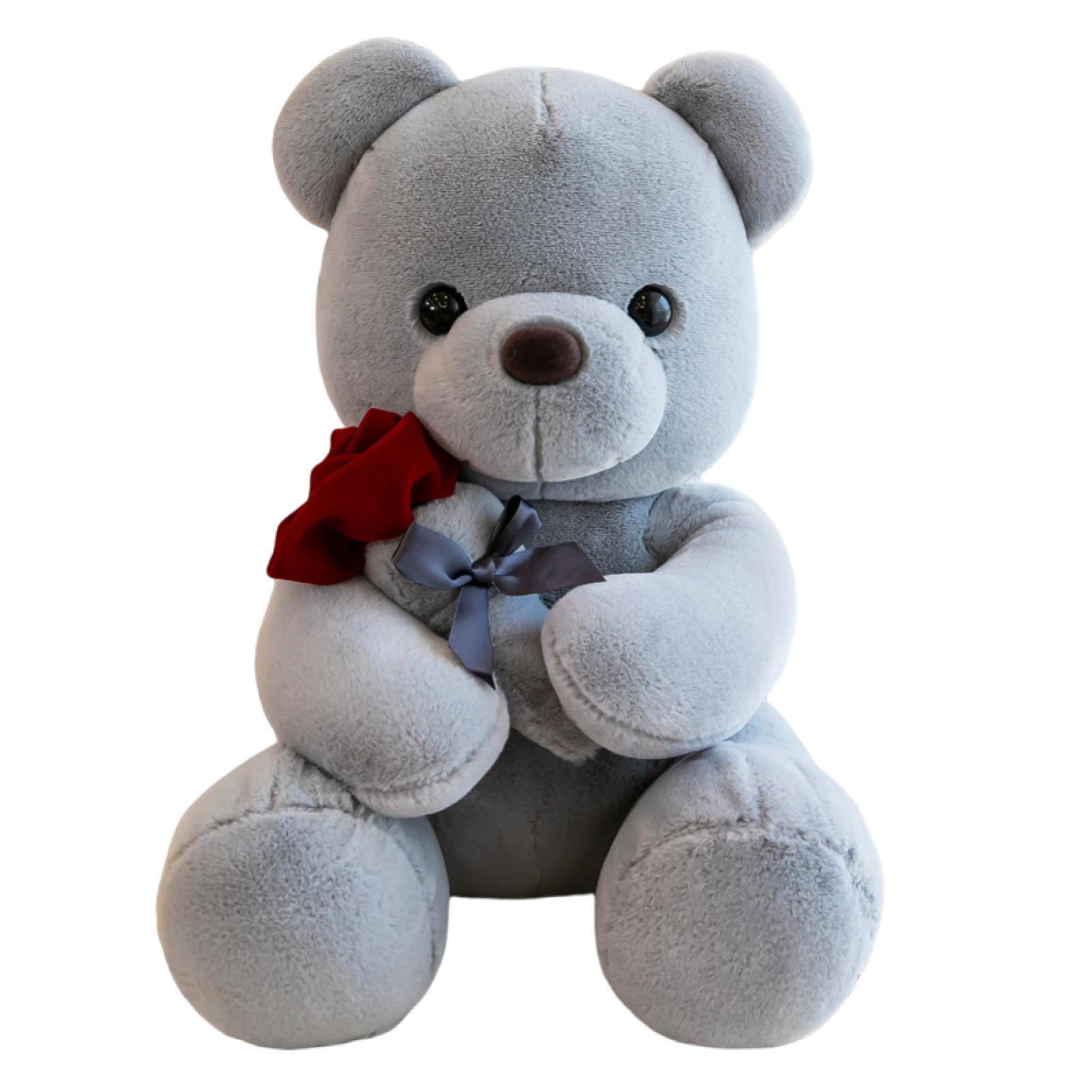 Bear Plush Toy Holding a Rose - Lovely Doll Plushies, Fully Filled Soft ...