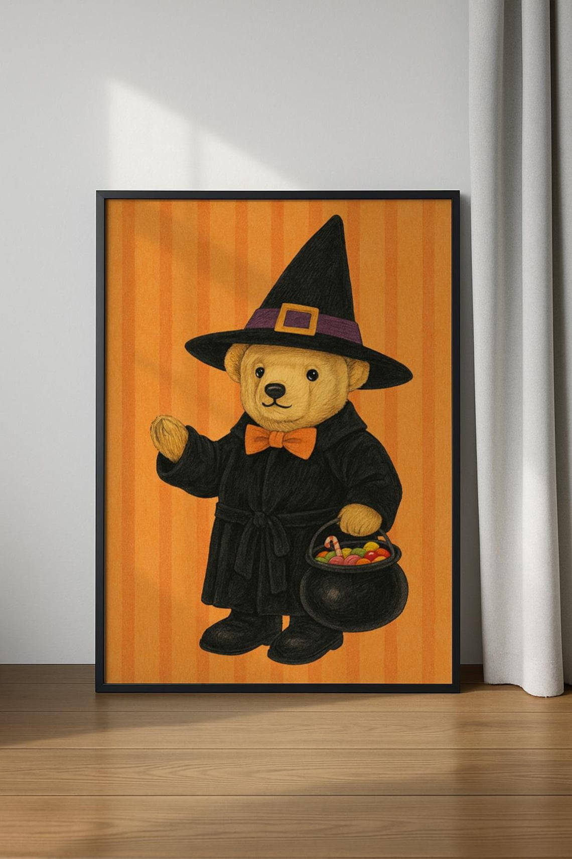 Bear Poster, Cute Bear Poster, Poster, Art, , Witch Bear Poster, Animal ...