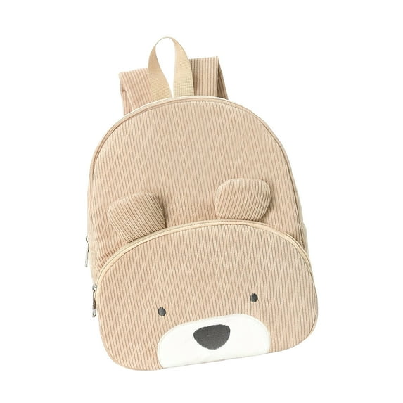 Bear Print School Backpack Roomy Interior Water-Resistant Fabric ...