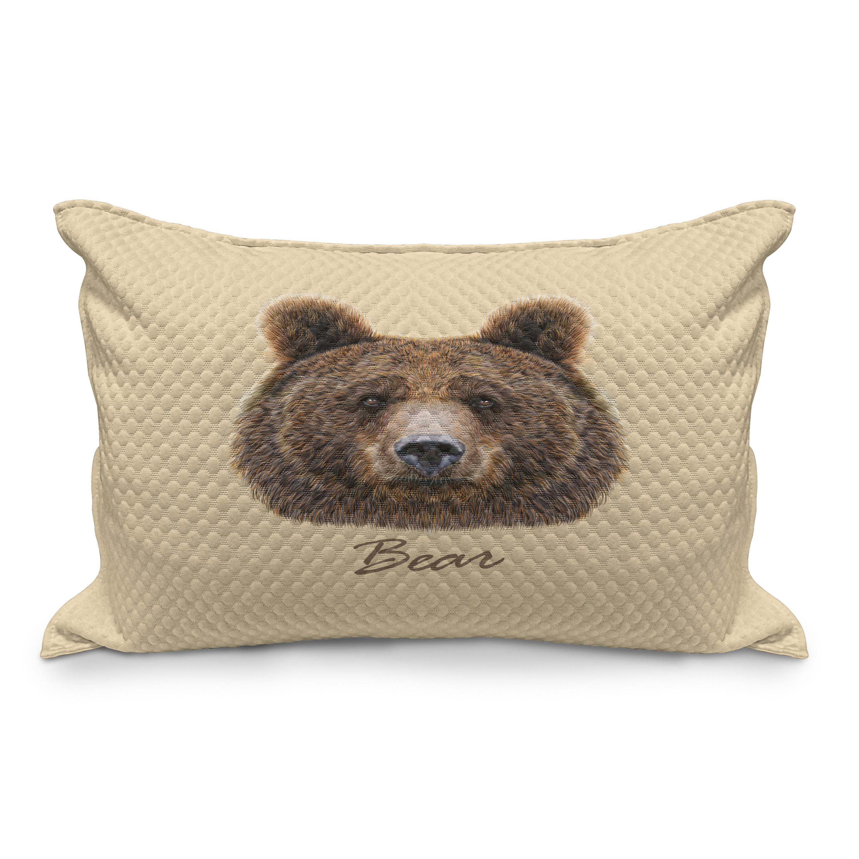 Bear Quilted Pillowcover, Big Bear of North America and Eurasia ...