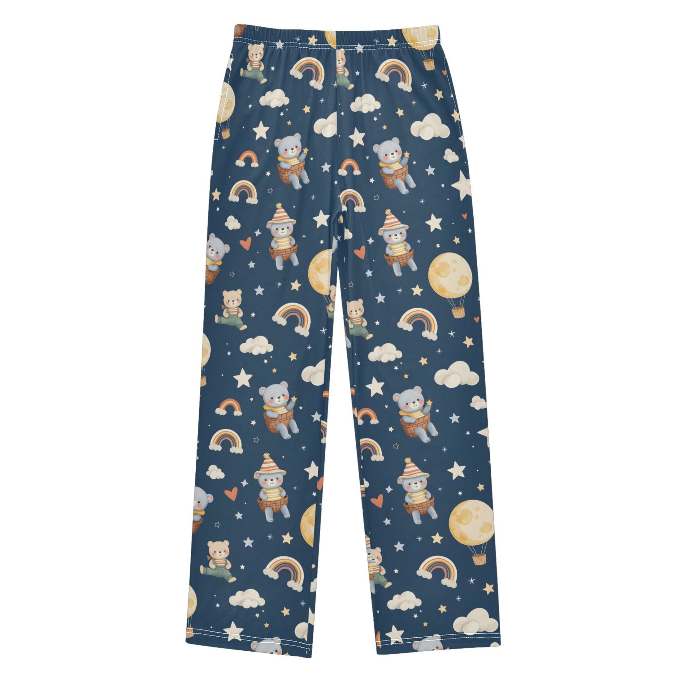 Bear Rainbow Clouds Hot Air Balloon Pajama Pants Soft and Lightweight ...