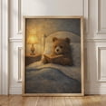 Bear Reading Bed Cozy Bookish Animal Bedroom Nursery Poster Unframed ...